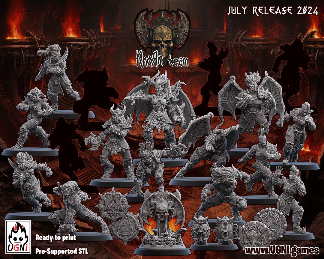 The Khorn Fantasy Football Team by Ugni Miniatures - Etsy