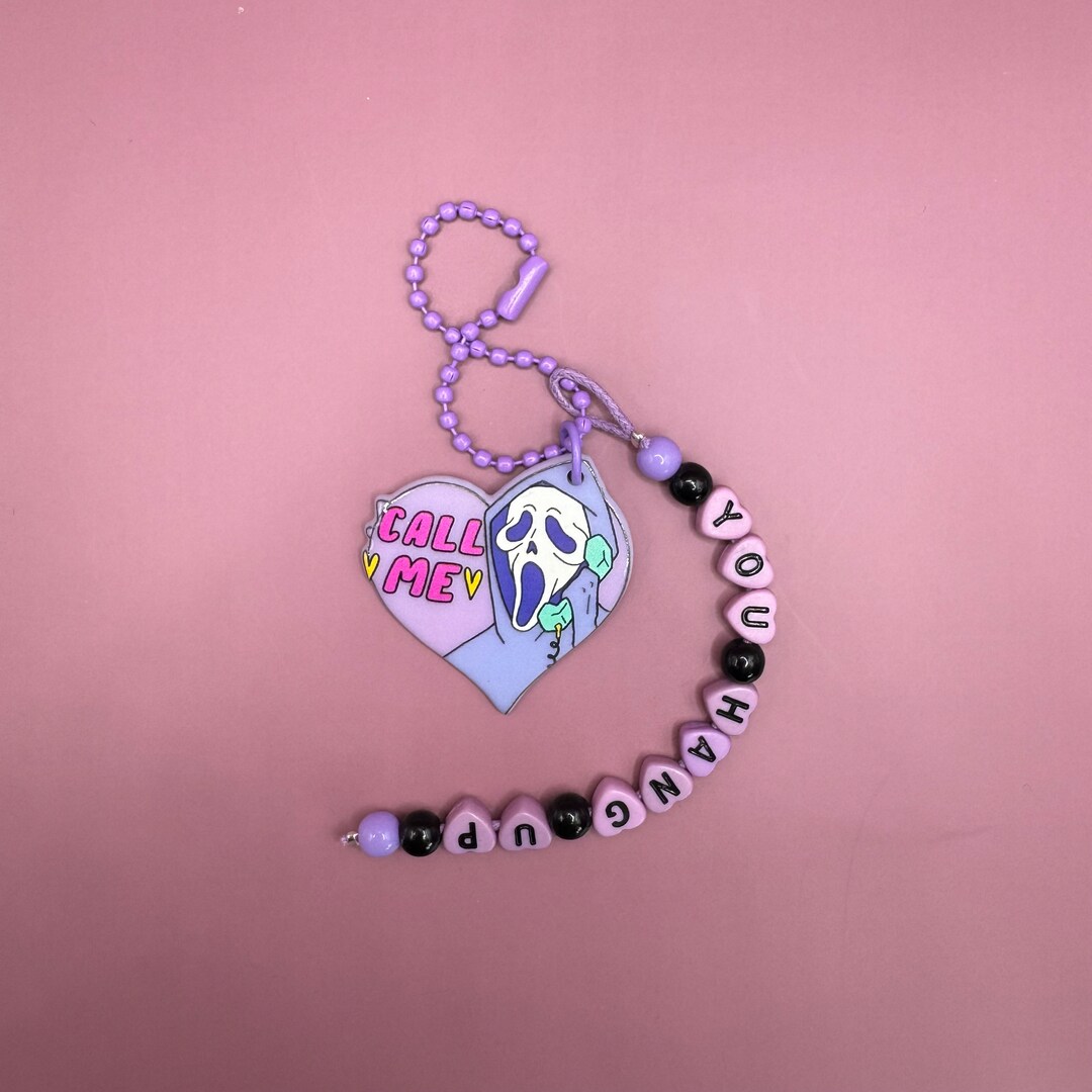 Llamaface Ghost Face Mask Inspired Scream Horror Movie Keychain Beaded ...