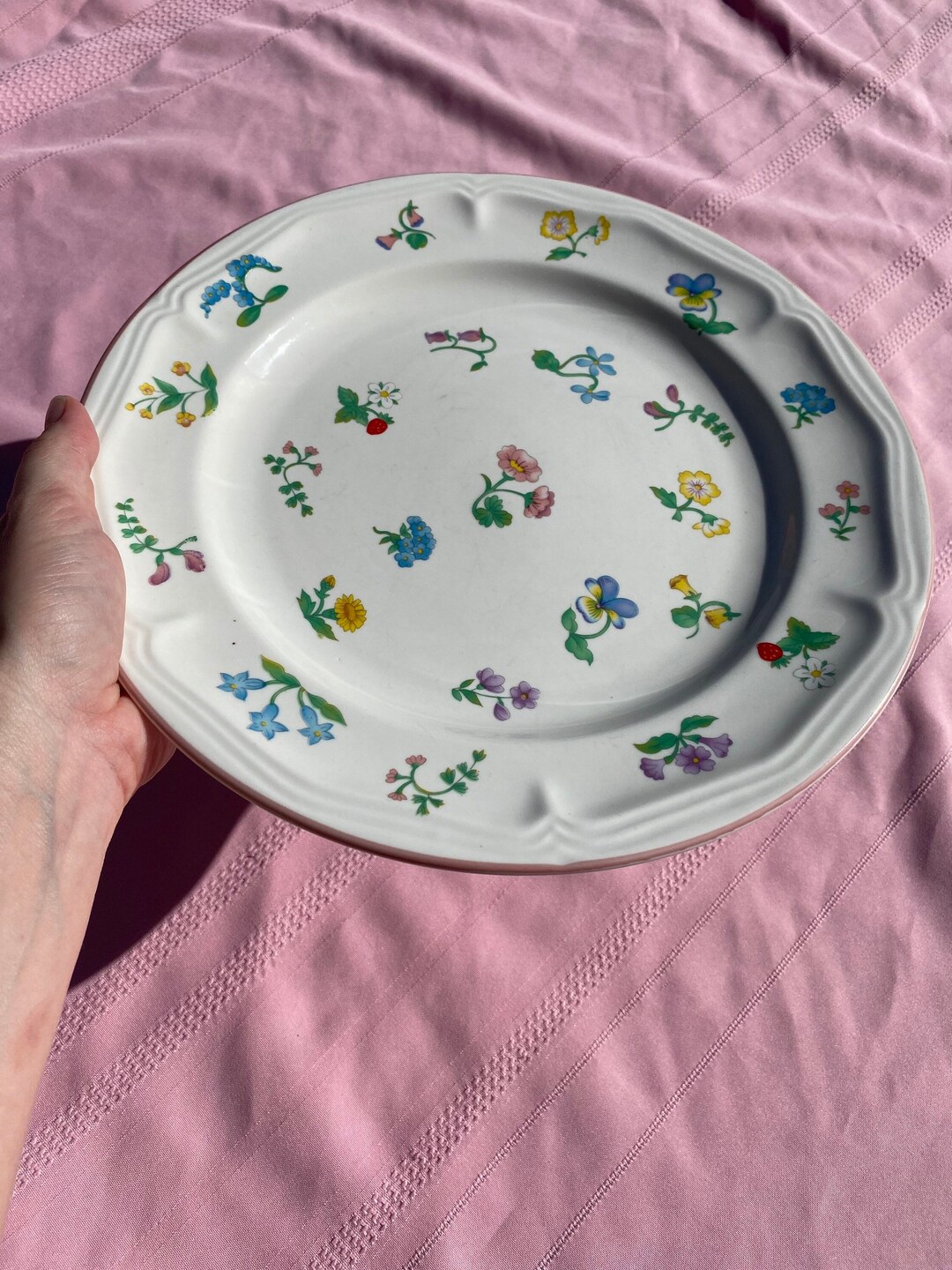 Cottagecore Pansy Flower Dinner Plate, Vintage Kitchenware, Grandmacore ...