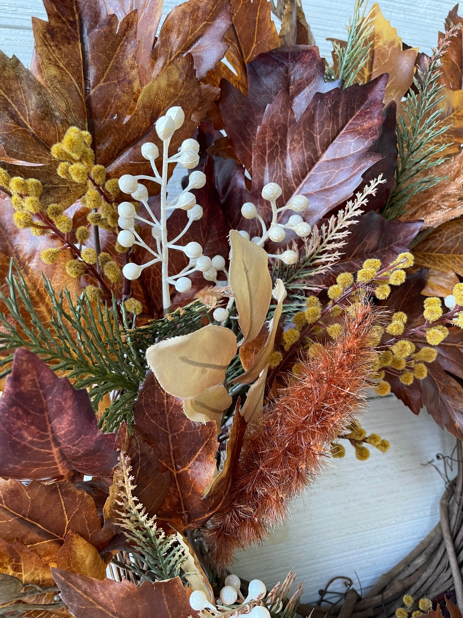 Fall Leaf Wreath for Front Door Fall Outdoor Wreath With - Etsy