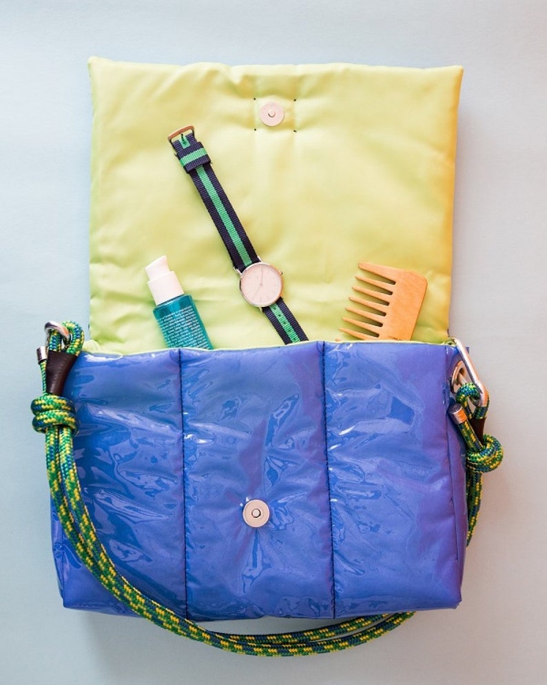 PUFFER Essential Bag in Blue Adjustable Strap Tote Bag Shoulder Bag - Etsy