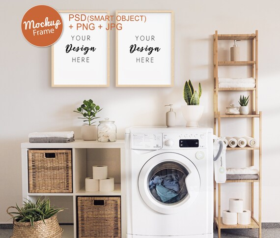 Set of 2 Laundry Room Mockup Frames Laundry Room Interior | Etsy