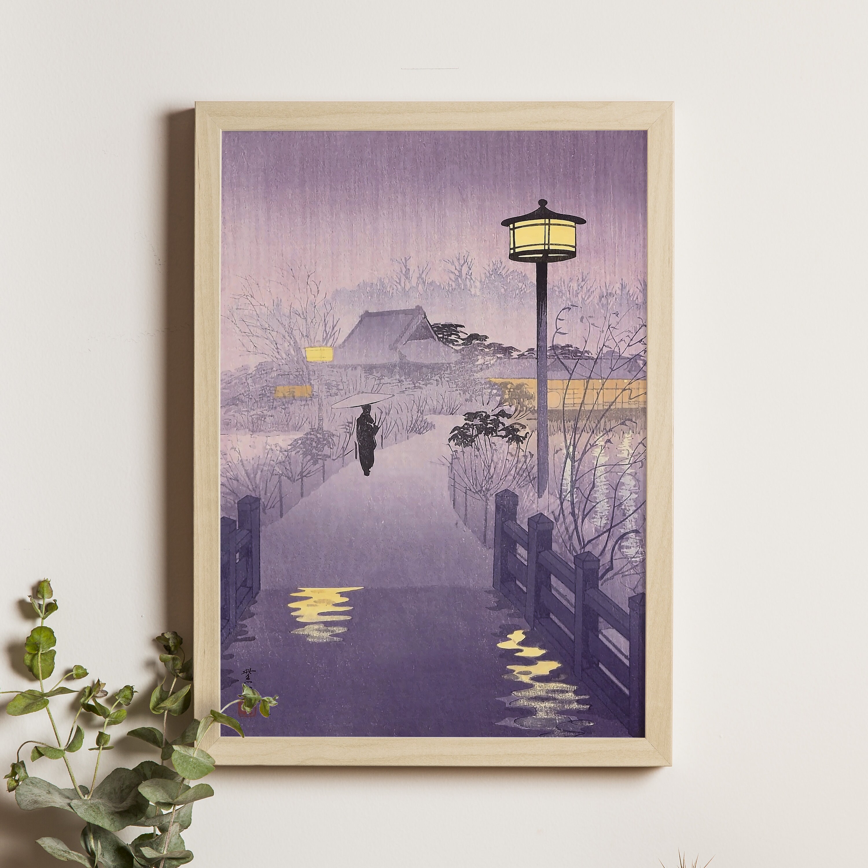 Night Rain at the Shinobazu Pond - Kasamatsu Shiro Art Print, Japanese ...