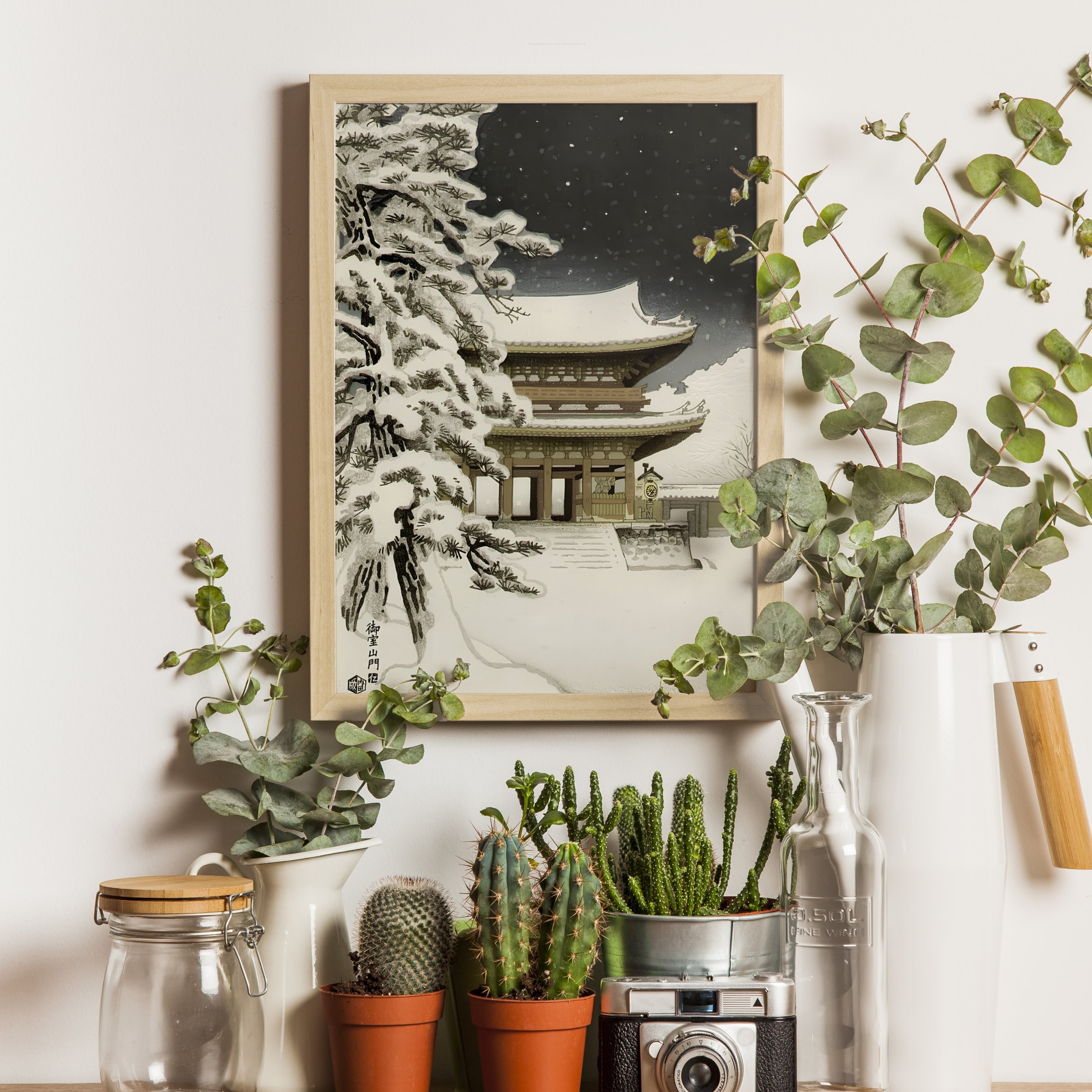 Ninnaji Temple-gate in Snow - Ito Nisaburo Art Print, 1950s Ukiyo-e ...