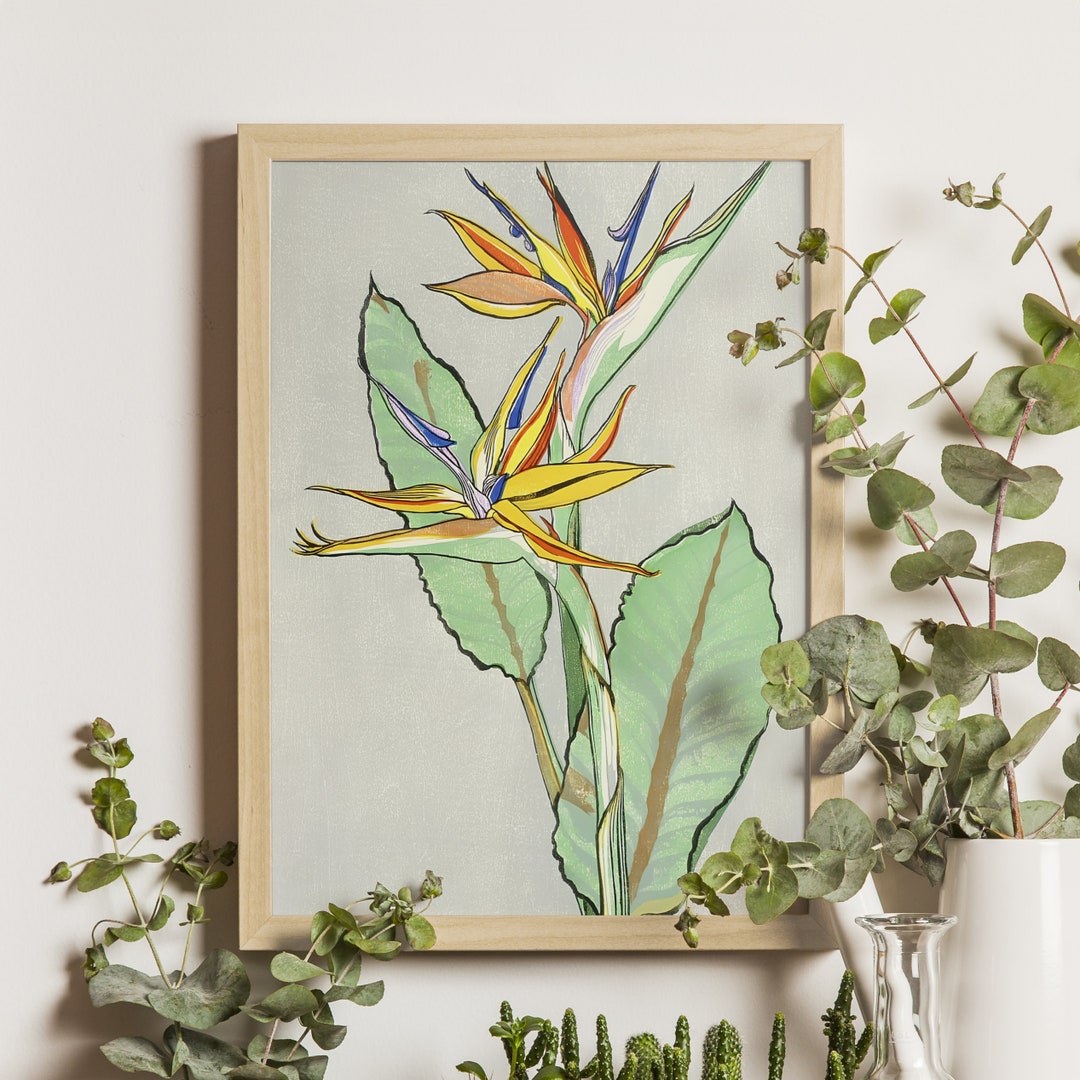 Bird of Paradise - Strelitzia Print, Kiyomi Moji Art, 1980 Japanese ...