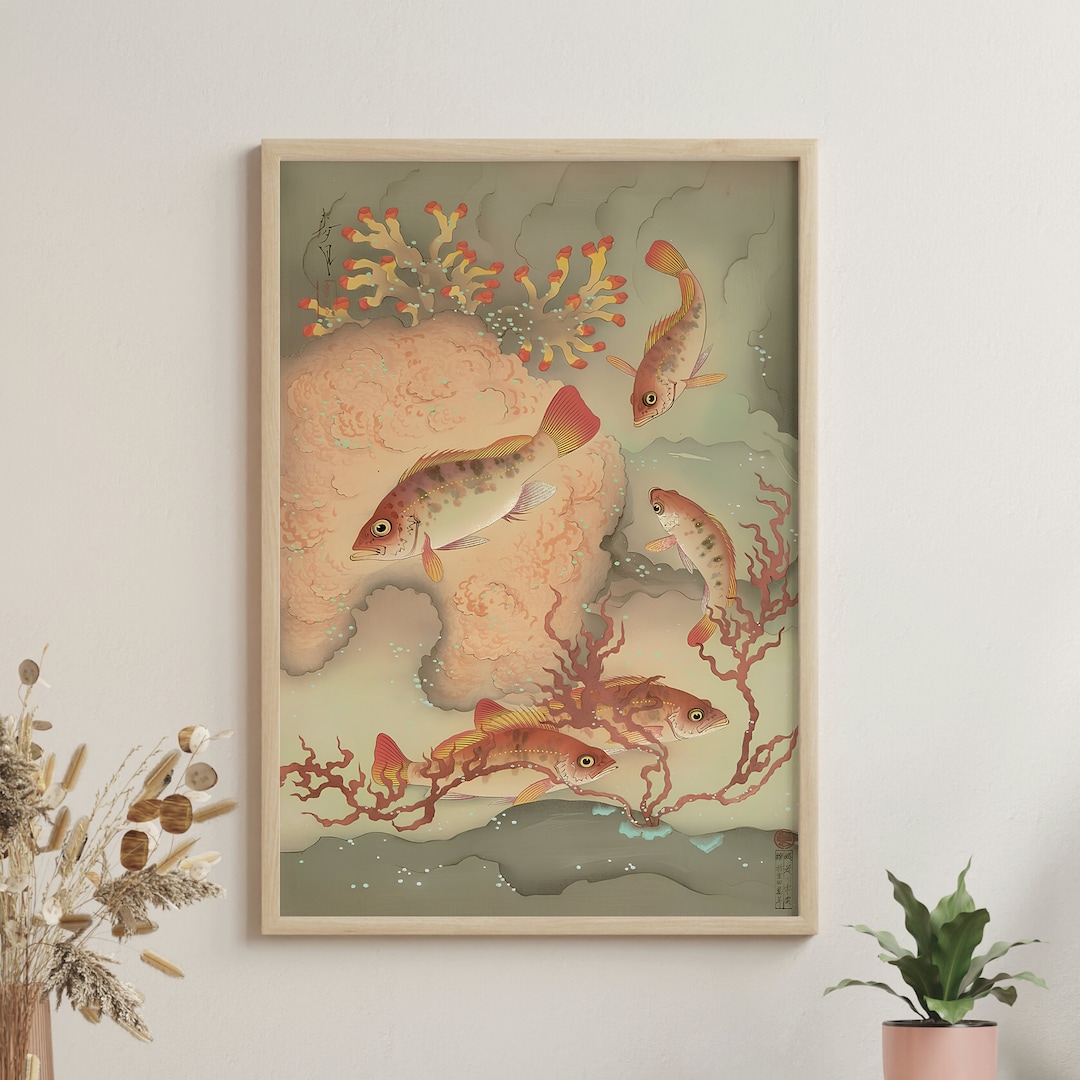 Rock Fish Mebaru - Ohno Bakufu Print, Japanese Fish Print, Ukiyo-e ...