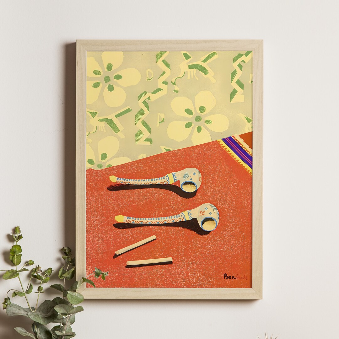 Pipes and Cigarettes Asada Benji Art Print, Japanese Ukiyo-e Painting ...