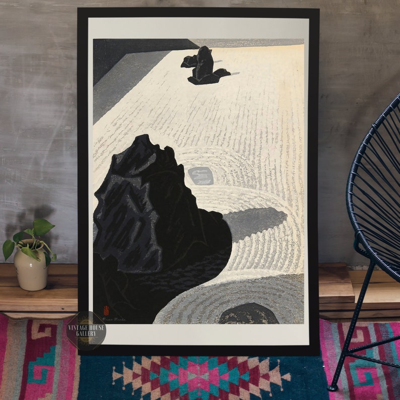 The Zen Stone Garden of Ryuan Temple by Maeda Masao Ukiyo-e - Etsy