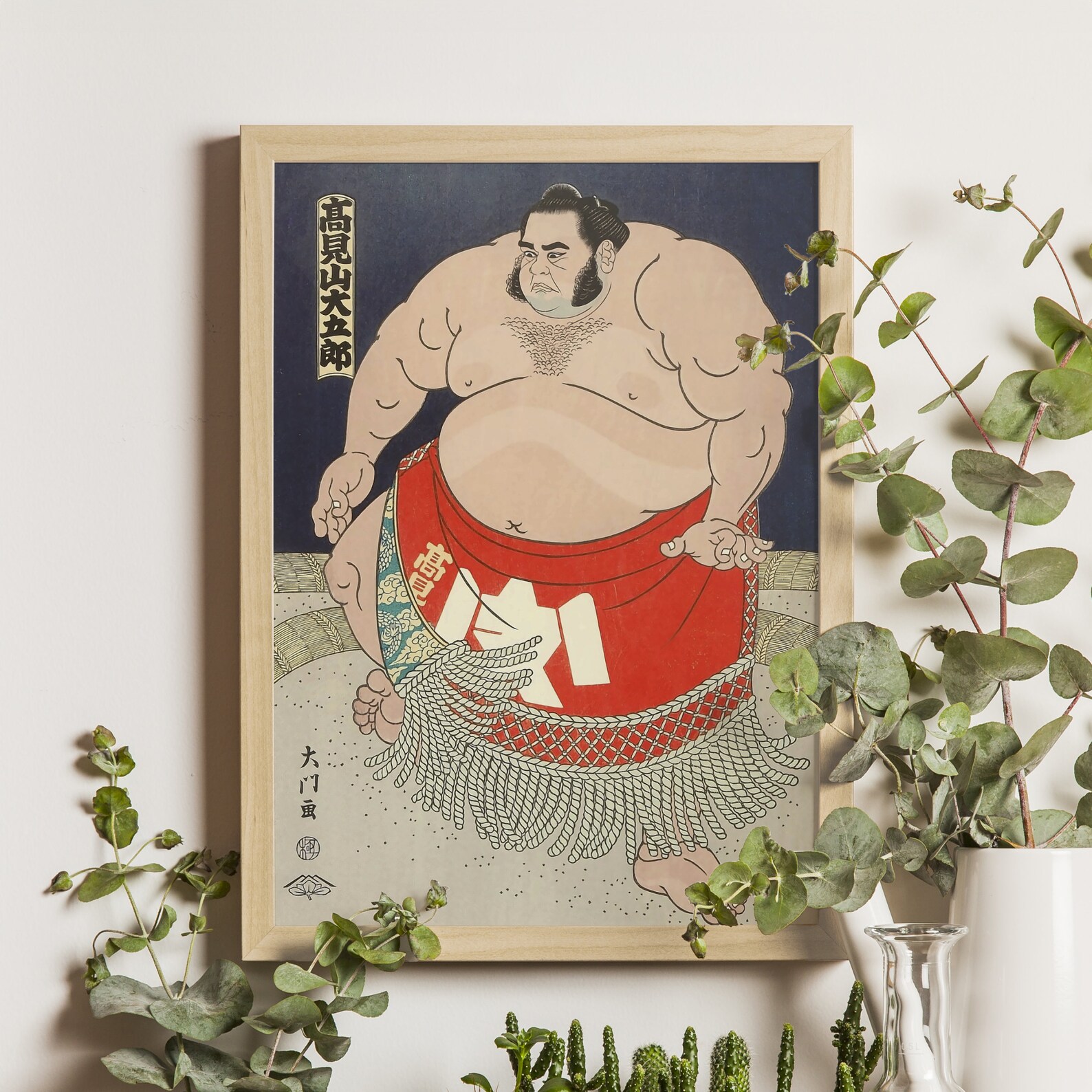 Champion Jesse Takamiyama Sumo Wrestler, Daimon Kinoshita, 1980s Ukiyo ...