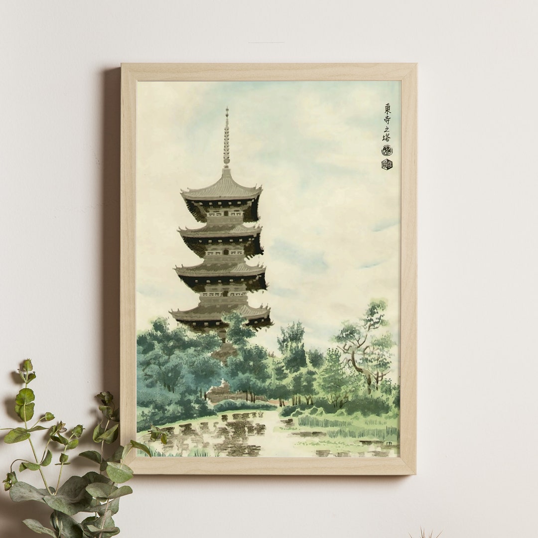 Pagoda - Kotozuka Eiichi Ukiyo-e Print, Japanese Art, Traditional Japan ...