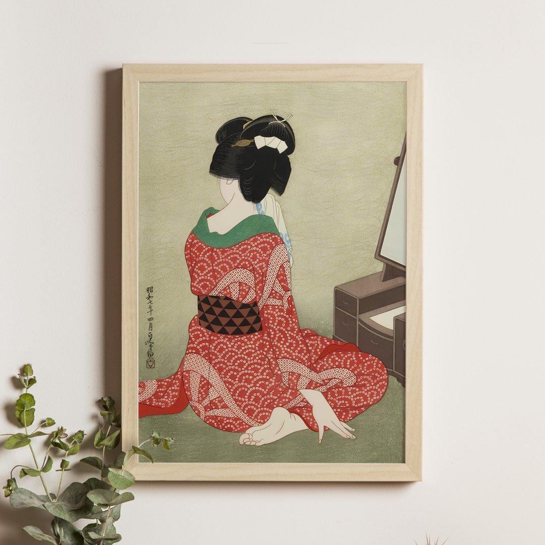 Before the Mirror - Kagami No Mae, Hirano Hakuho Art Print, 1932 Ukiyo ...