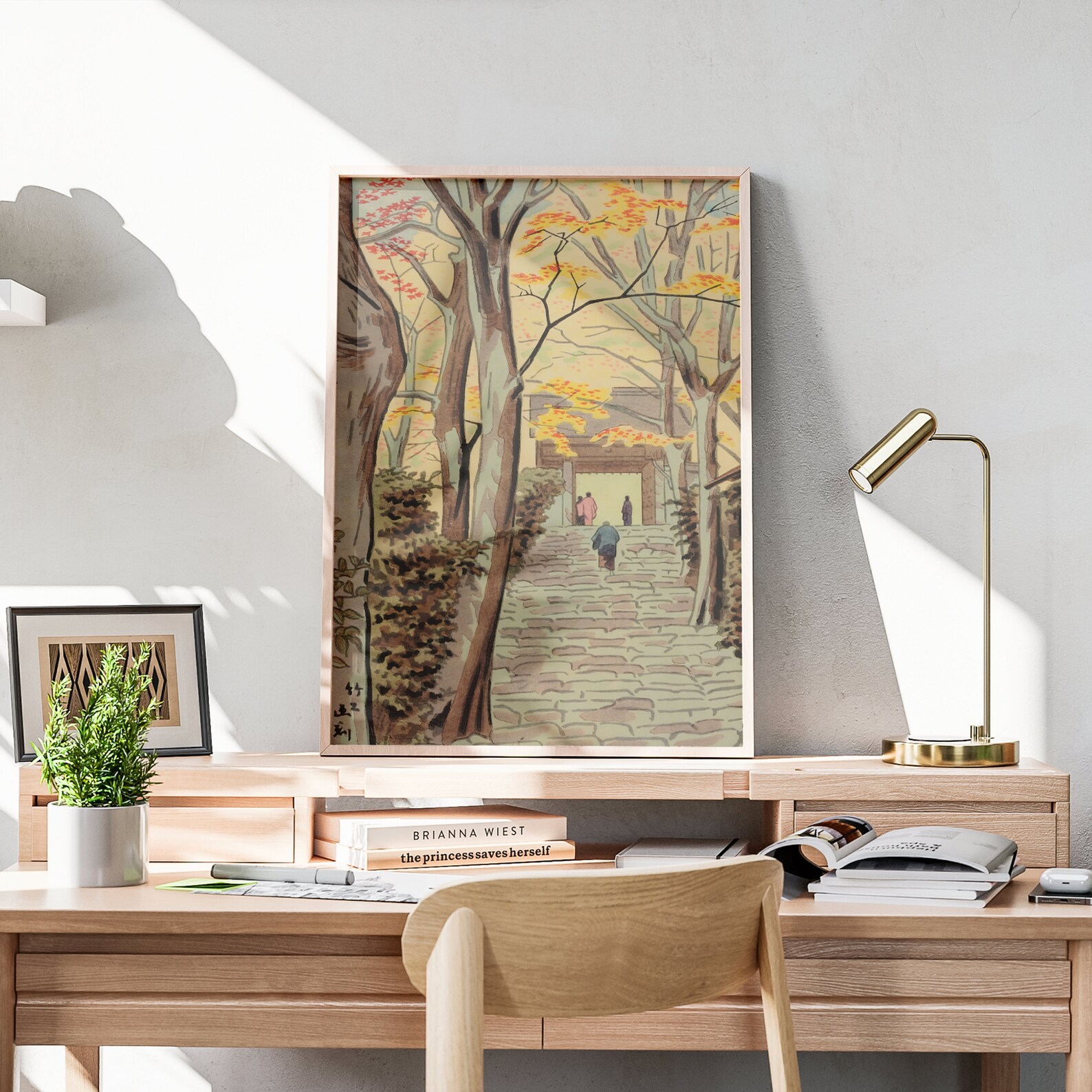 Autumn Trees Shinto Shrine Asano Takeji Ukiyo-e Print, Mid Century ...