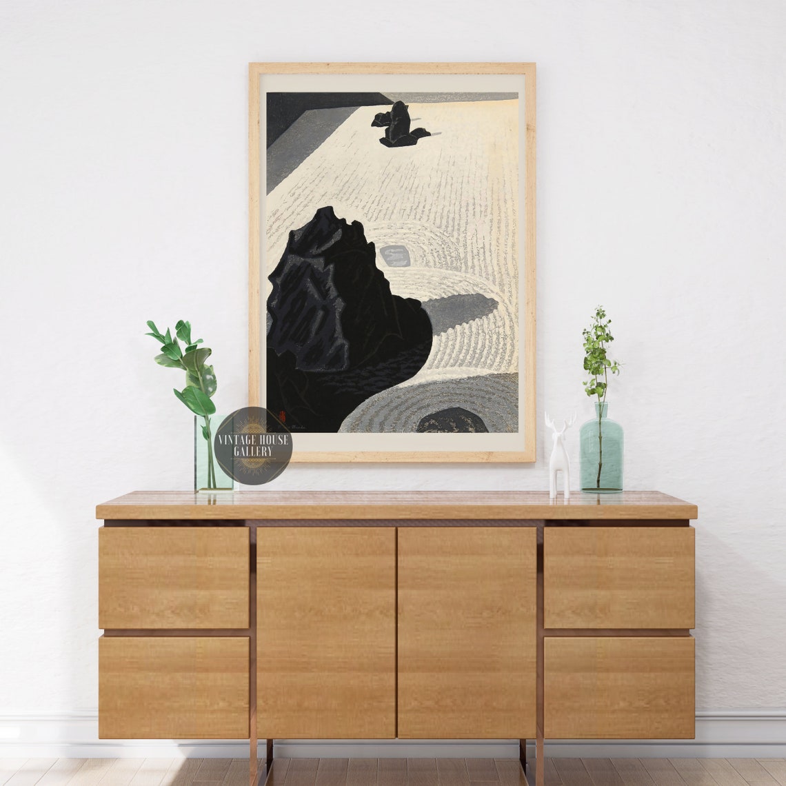 The Zen Stone Garden of Ryuan Temple by Maeda Masao Ukiyo-e - Etsy