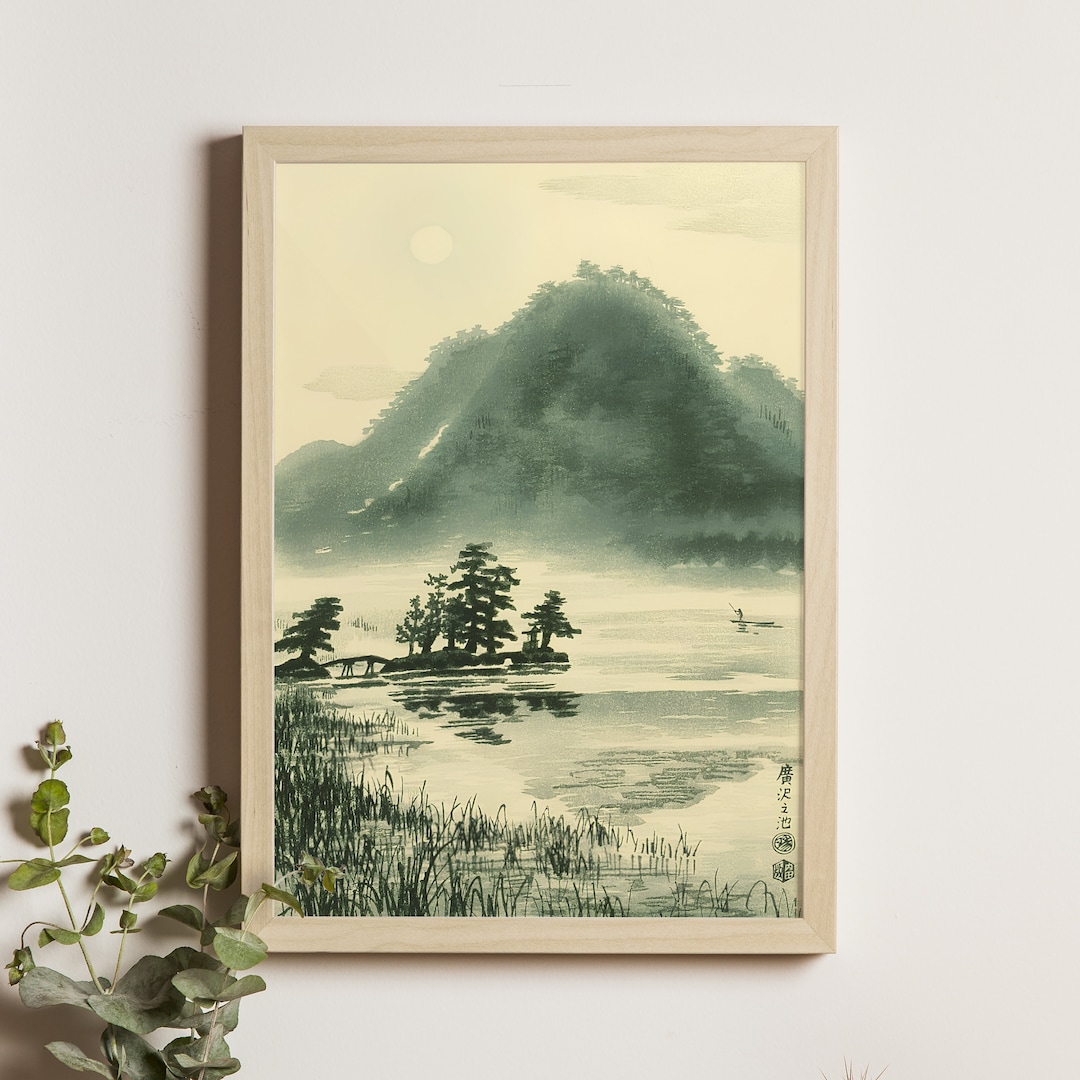 Hirosawa Pond Print, Kotozuka Eiichi Art, Ukiyo-e Landscape, Japanese Wall Art, Vintage Japanese ...