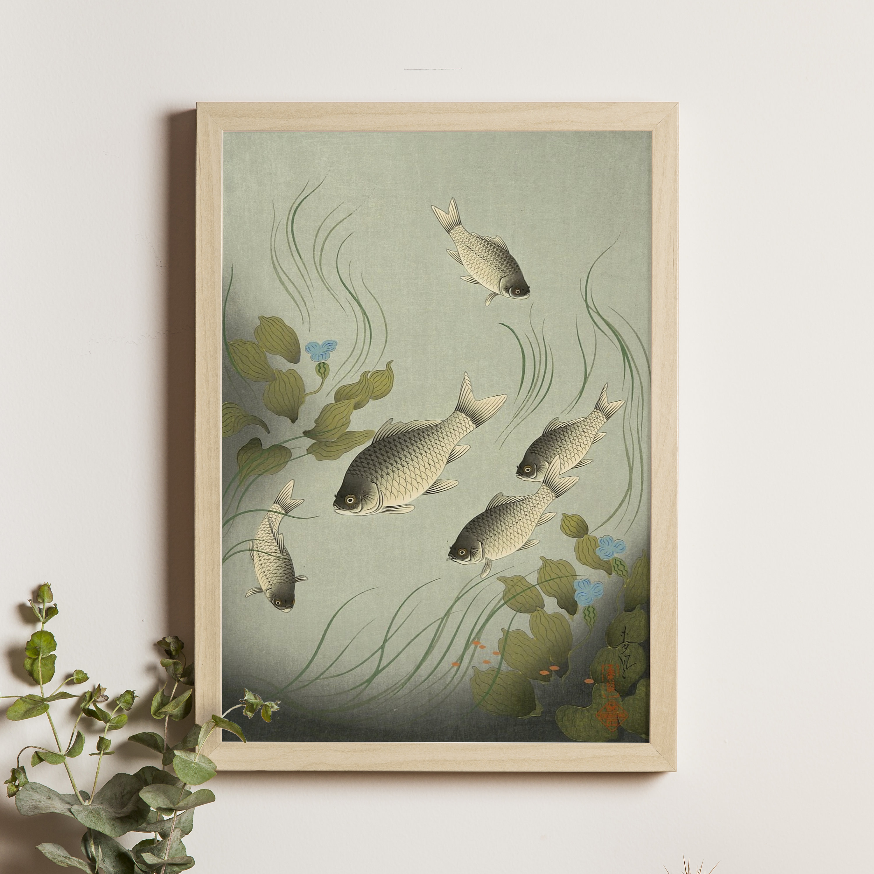 Crucian Carp Funa - Ohno Bakufu Print, Japanese Fish Print, Ukiyo-e ...