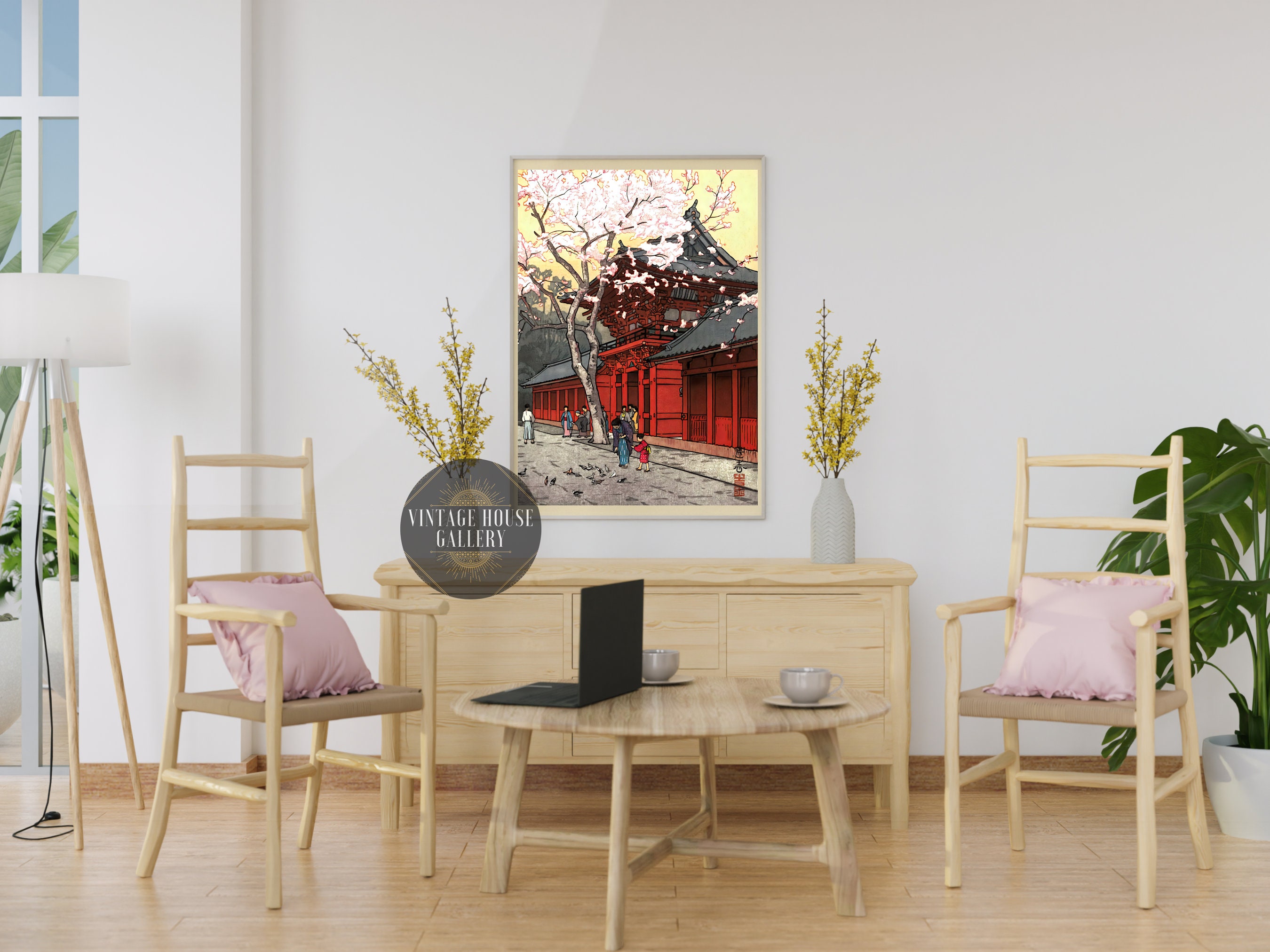 Hie Shrine Jinjya by Yoshida Toshi Ukiyo-e Japanese Wall Art Print Woodblock Art Restored ...