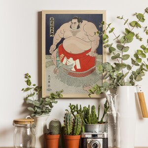 Champion Jesse Takamiyama Sumo Wrestler, Daimon Kinoshita, 1980s Ukiyo ...