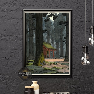 The Forest of God Sacred Grove by Yoshida Toshi Ukiyo-e Japanese Wall Art Print Woodblock Art ...