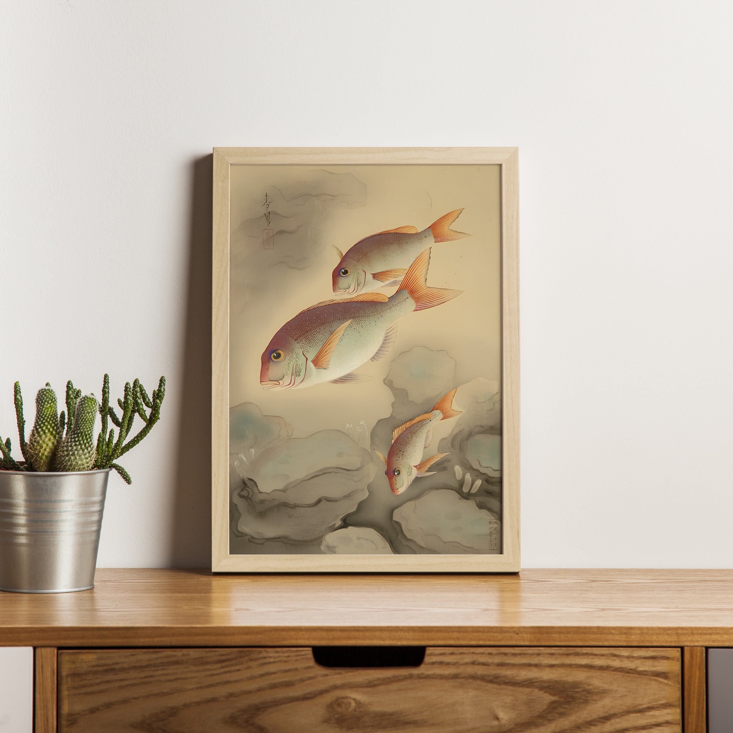 Sea Bream Kurodai by Ohno Bakufu, 1937 Japanese Fish Art Print, Ukiyo-e ...