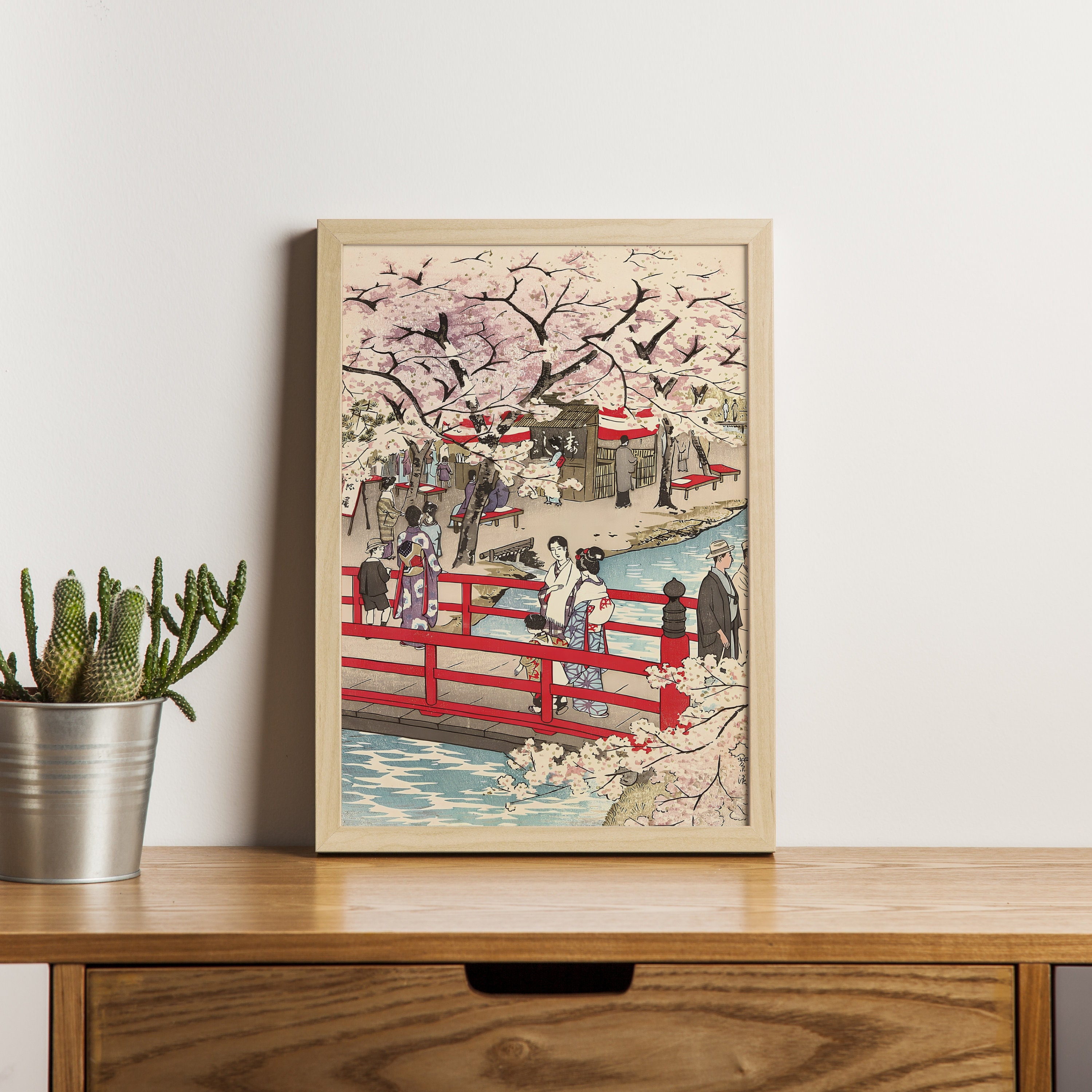 Cherry Blossom Viewing Bridge Tokyo Ohmiya Hachiman, Kasamatsu Shiro ...