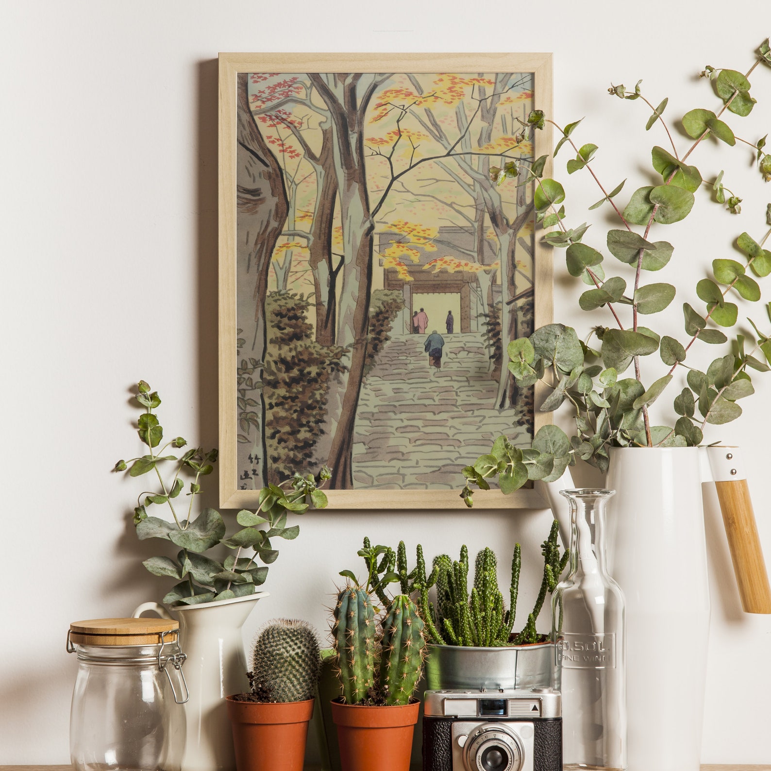 Autumn Trees Shinto Shrine Asano Takeji Ukiyo-e Print, Mid Century ...