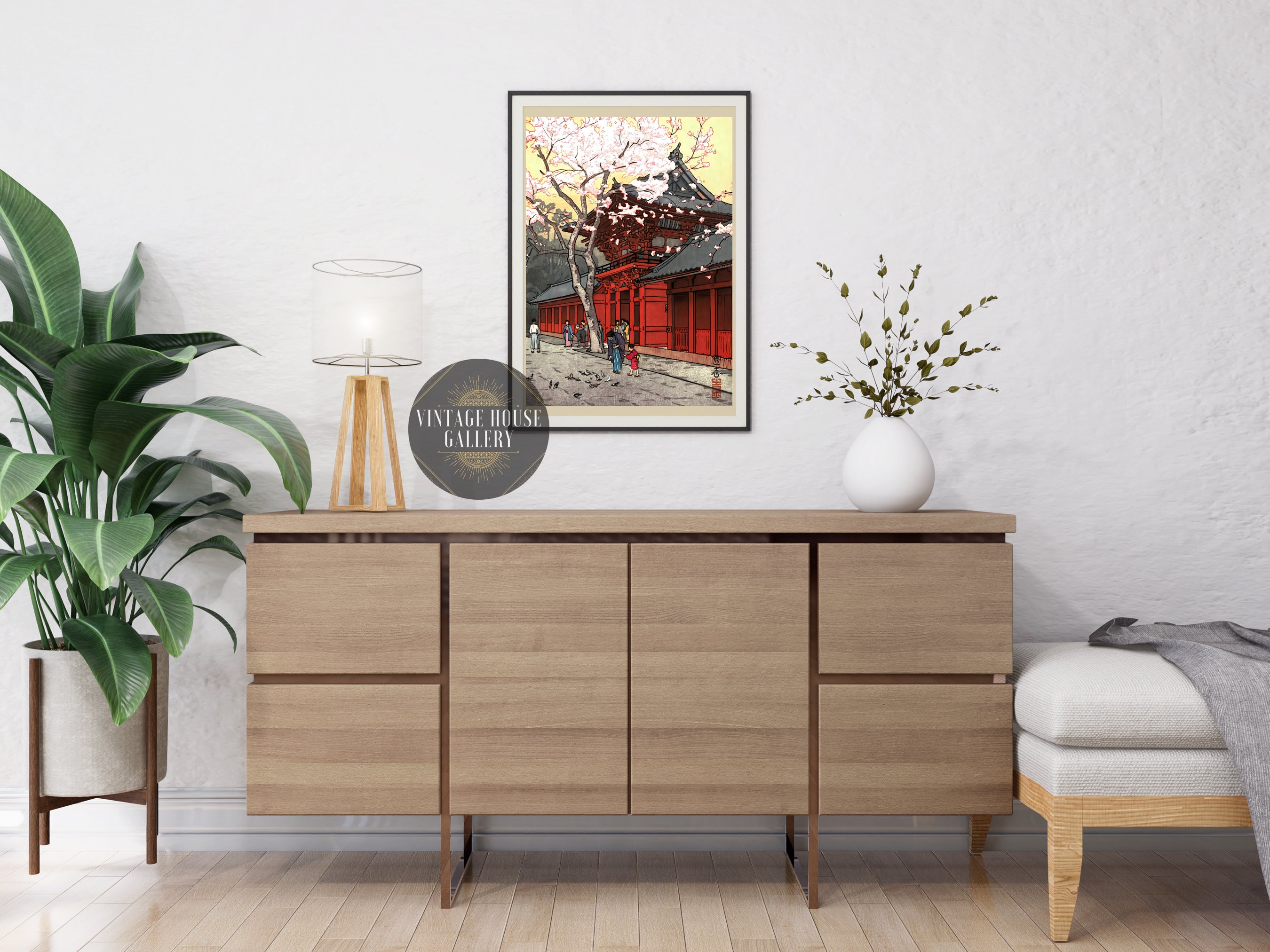 Hie Shrine Jinjya by Yoshida Toshi Ukiyo-e Japanese Wall Art Print Woodblock Art Restored ...