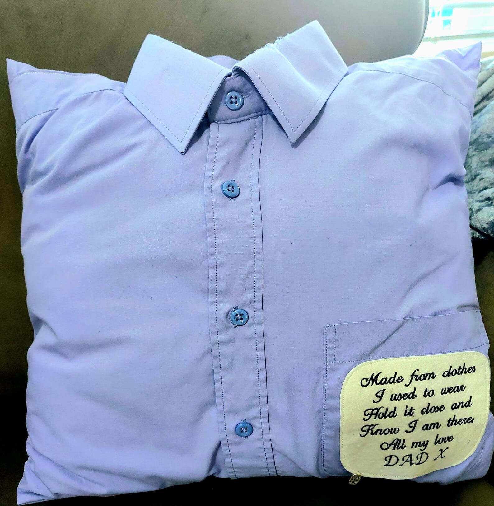 Memory Cushions Made From Your Loved One's Clothing to Cherish Forever ...