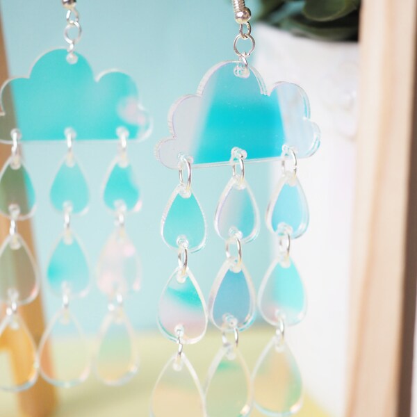 Rain Cloud Earrings - Etsy