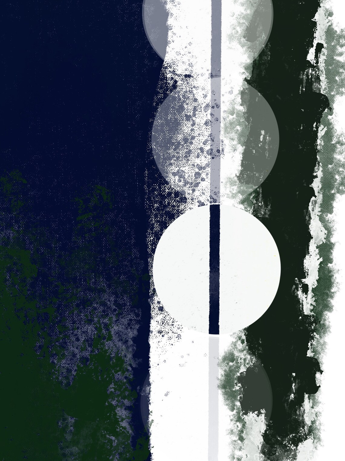 Navy Circles Geometric Art Print - Etsy