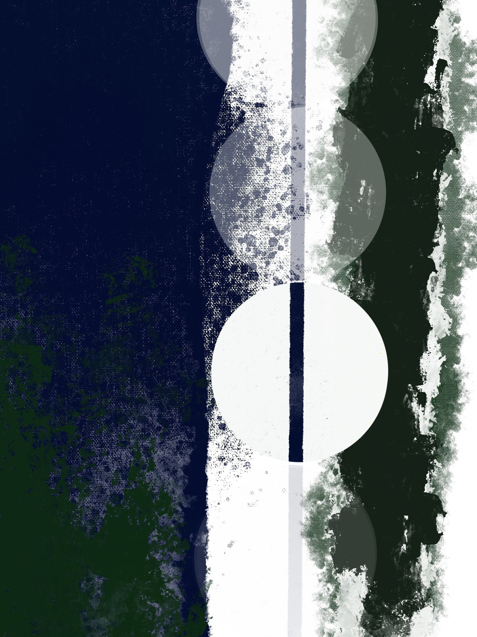 Navy Circles Geometric Art Print - Etsy