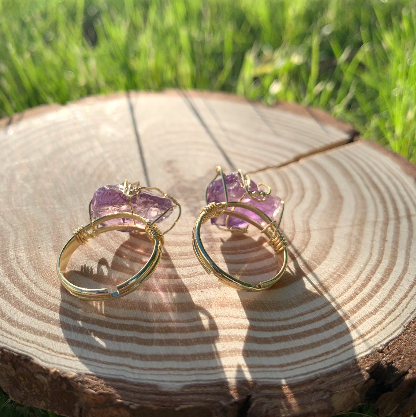 Raw Healing crystal wire-wrapped Ring Statement Ring Natural | Etsy