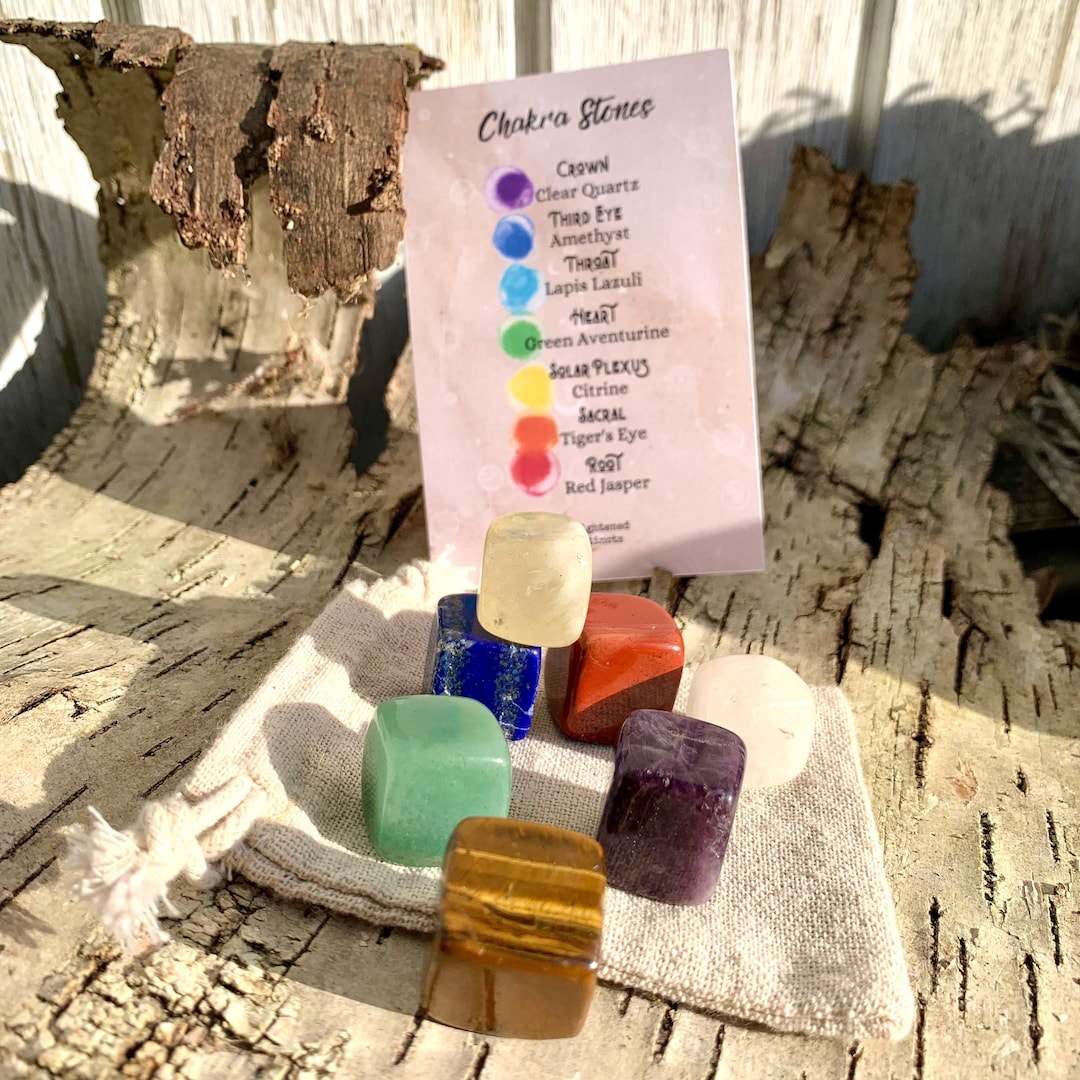 Chakra Crystal Set 7 Stone Chakra Set for Beginners, Tumbled Chakra ...