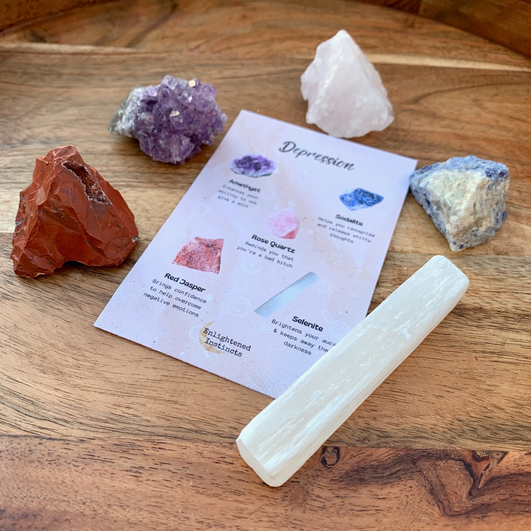 Crystal Set for Depression, Healing Crystals for Mood, Gift for ...
