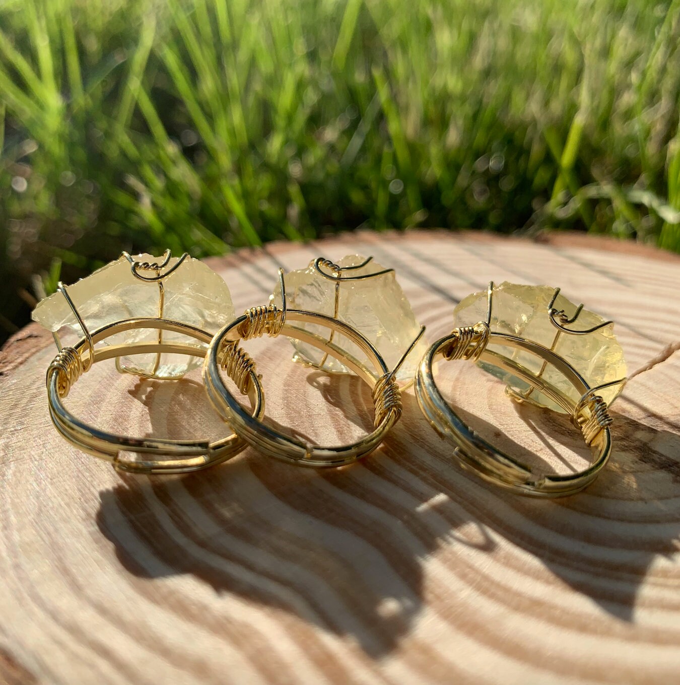 Raw Healing crystal wire-wrapped Ring Statement Ring Natural | Etsy