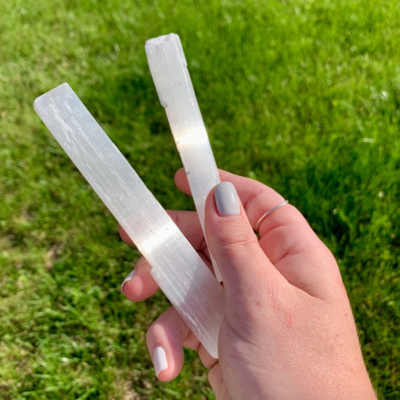 Raw Selenite Wand Natural Selenite Stick Selenite for Reiki | Etsy