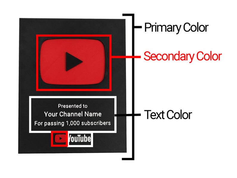 Personalized Youtube Plaque - Custom Creator Gift - 3D Printed Award - Etsy