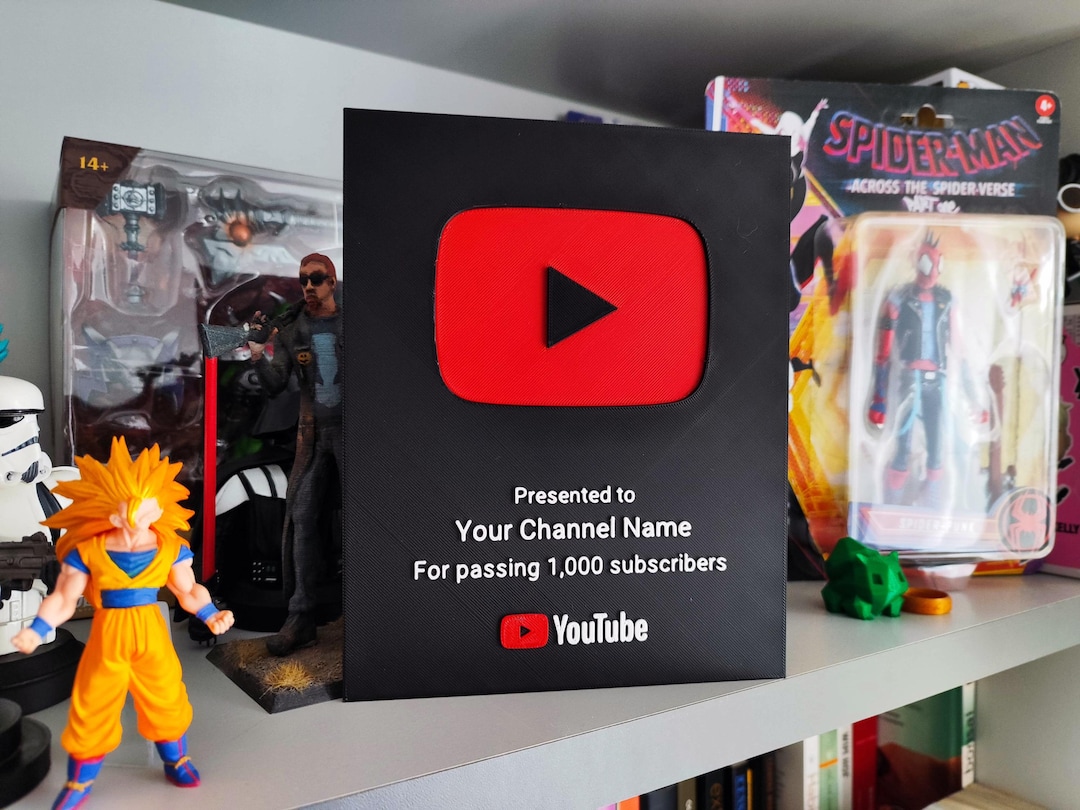 Personalized Youtube Plaque - Custom Creator Gift - 3D Printed Award - Etsy