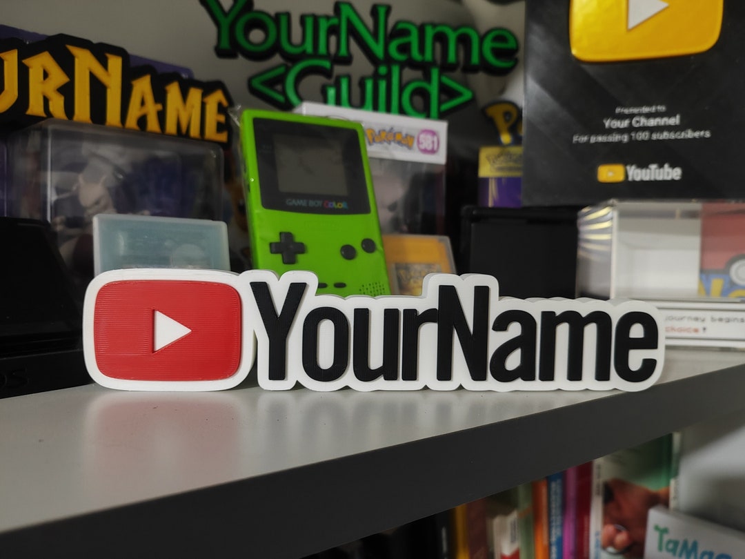 FULL Personalized Youtube Nameplate | Custom 3D Printed Name Plate ...