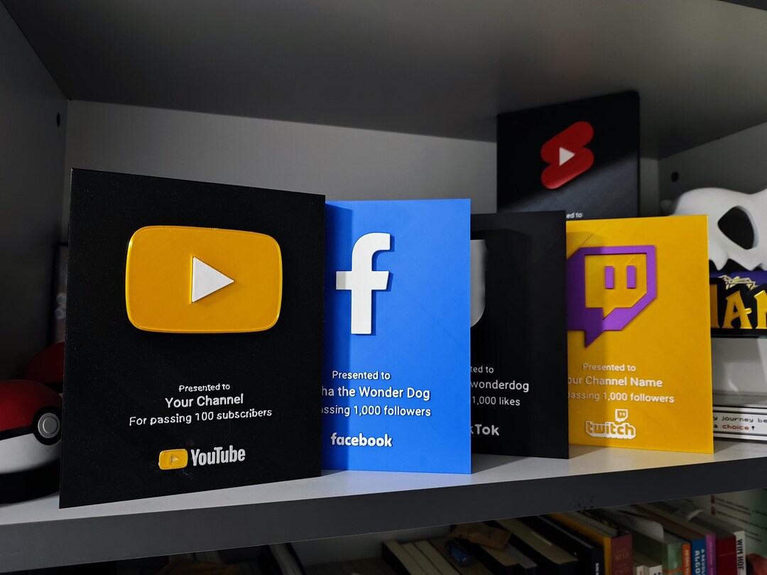 Custom Social Media Award Plaque | Personalized Gamer Gift for Youtuber ...