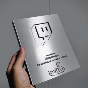 Custom Twitch Award Plaque Personalized - Etsy
