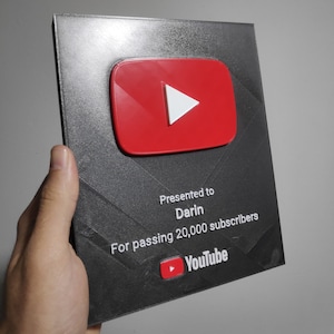 Full Custom Youtube Play Button Plaque Personalized FAN ART - Etsy