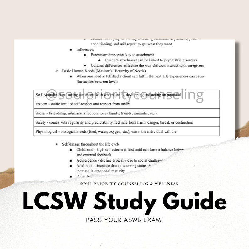 LCSW Study Guide - Pass Your ASWB Exam - Etsy