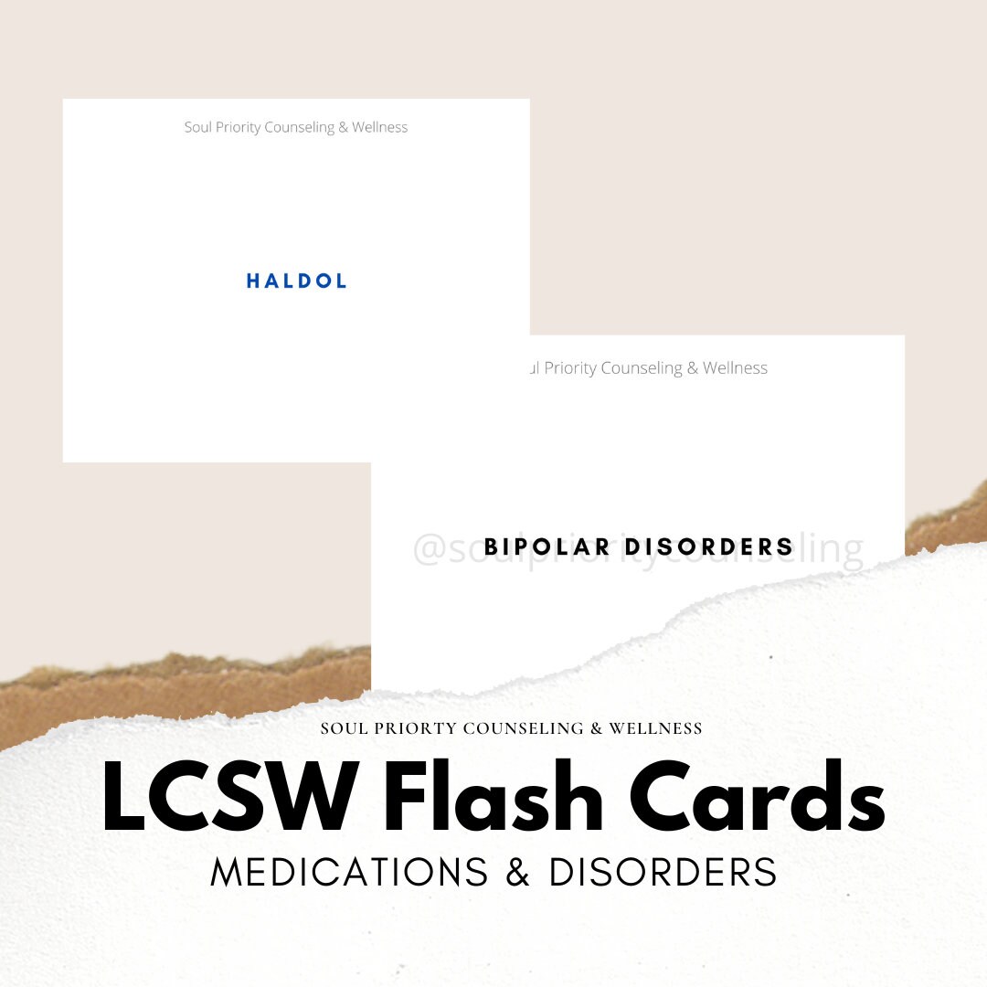 LCSW Flash Cards (medications & Disorders) - Study for Your ASWB Exam ...
