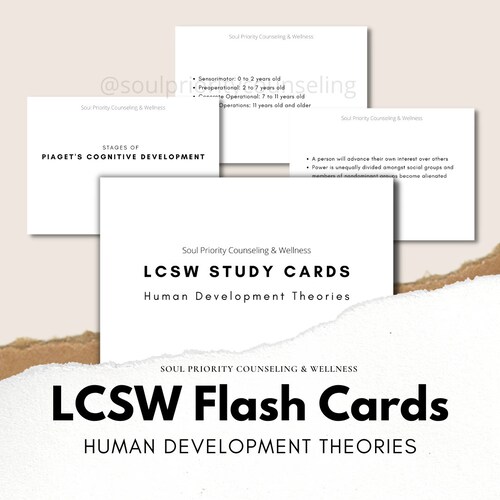 LCSW Flash Cards Human Development Theories - Etsy