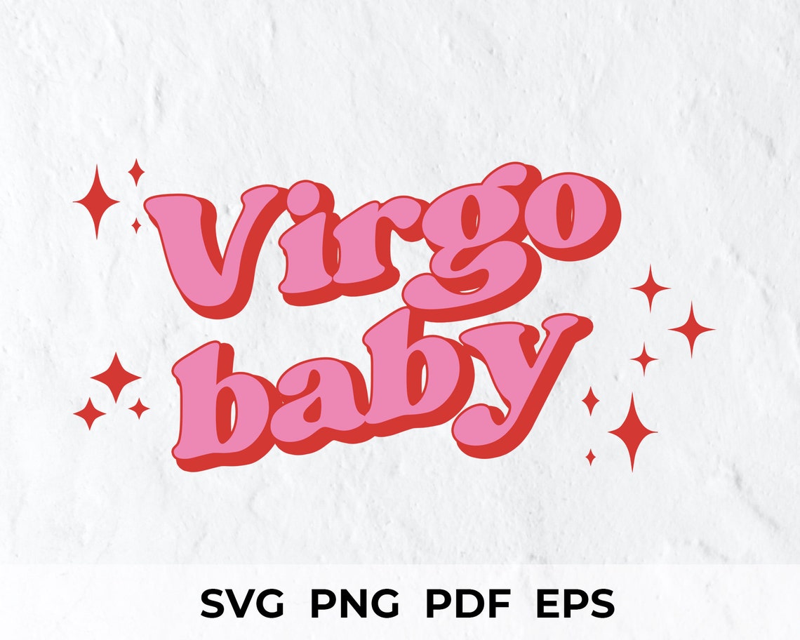 Virgo Baby Wavy Font Png, Zodiac Svg, Zodiac Signs Svg, Astrology Png ...