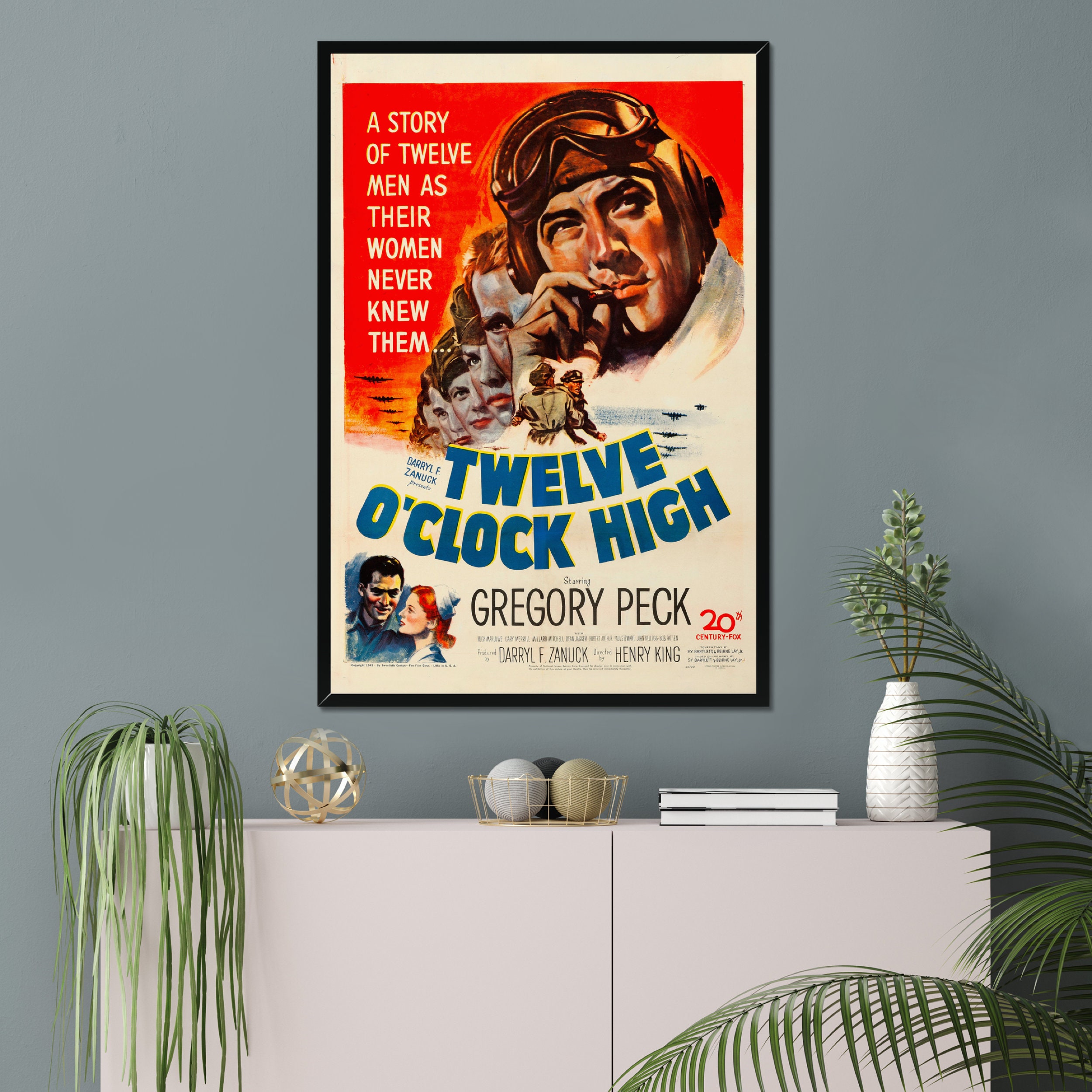 Gregory Peck Vintage WW2 Movie Poster Print Twelve O'clock High - Etsy