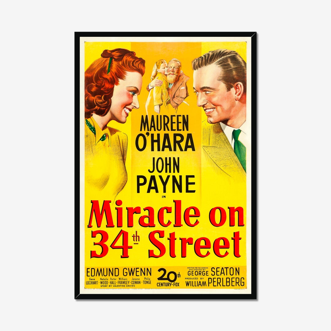 Miracle on 34th Street Film Poster Print of Classic Christmas Movie - Etsy
