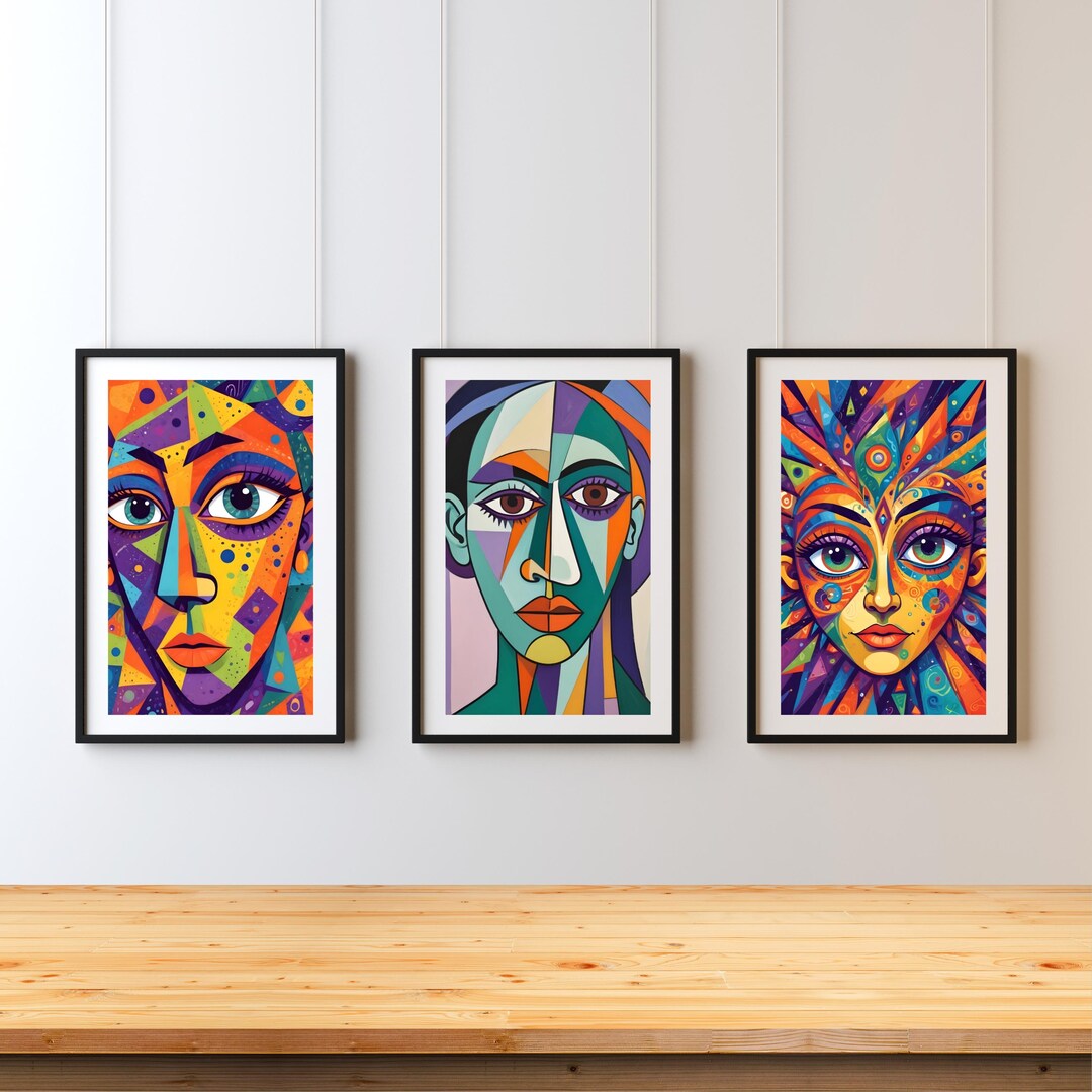 Digital Download Prints for Wall Art of Colorful Abstract Geometrical ...