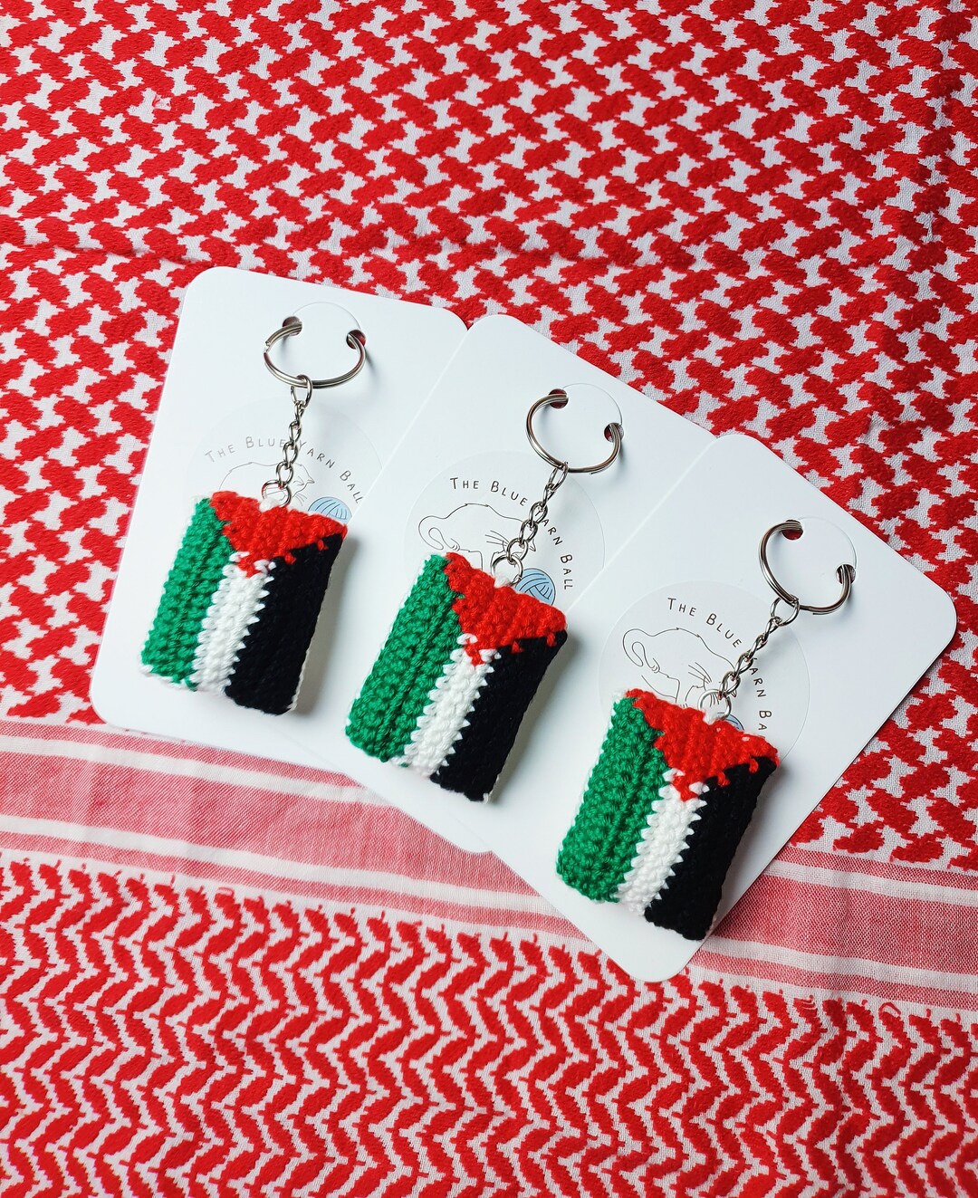 Crochet Handmade Palestine Flag Keychain - Etsy