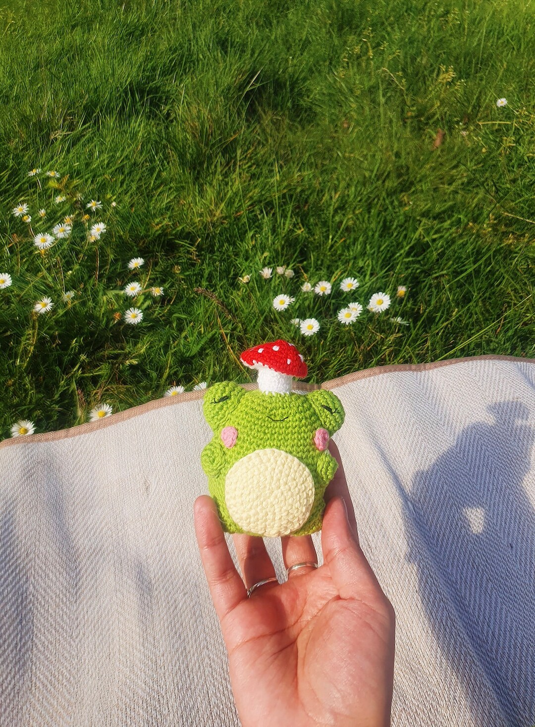 Frog Kawaii Car Hanging Crochet, Car Rearview Frog Car Mirror Hanging ...